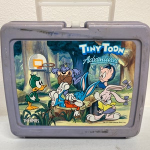 Vintage 1990 Tiny Toon Adventures Faded Purple Thermos Brand Lunch Box ...