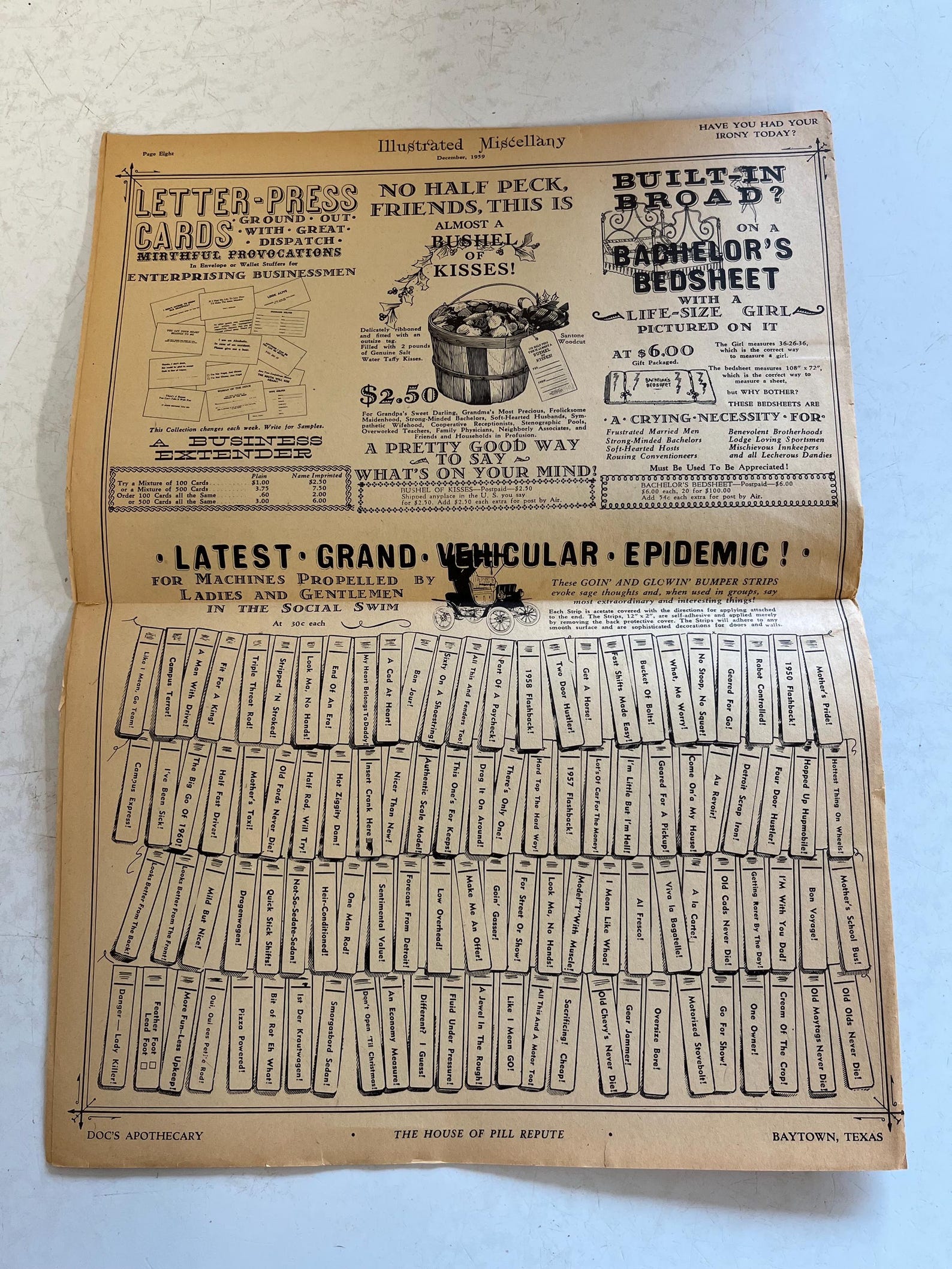 Vintage 1959 Doc’s Apothecary Illustrated Miscellany Paper ...