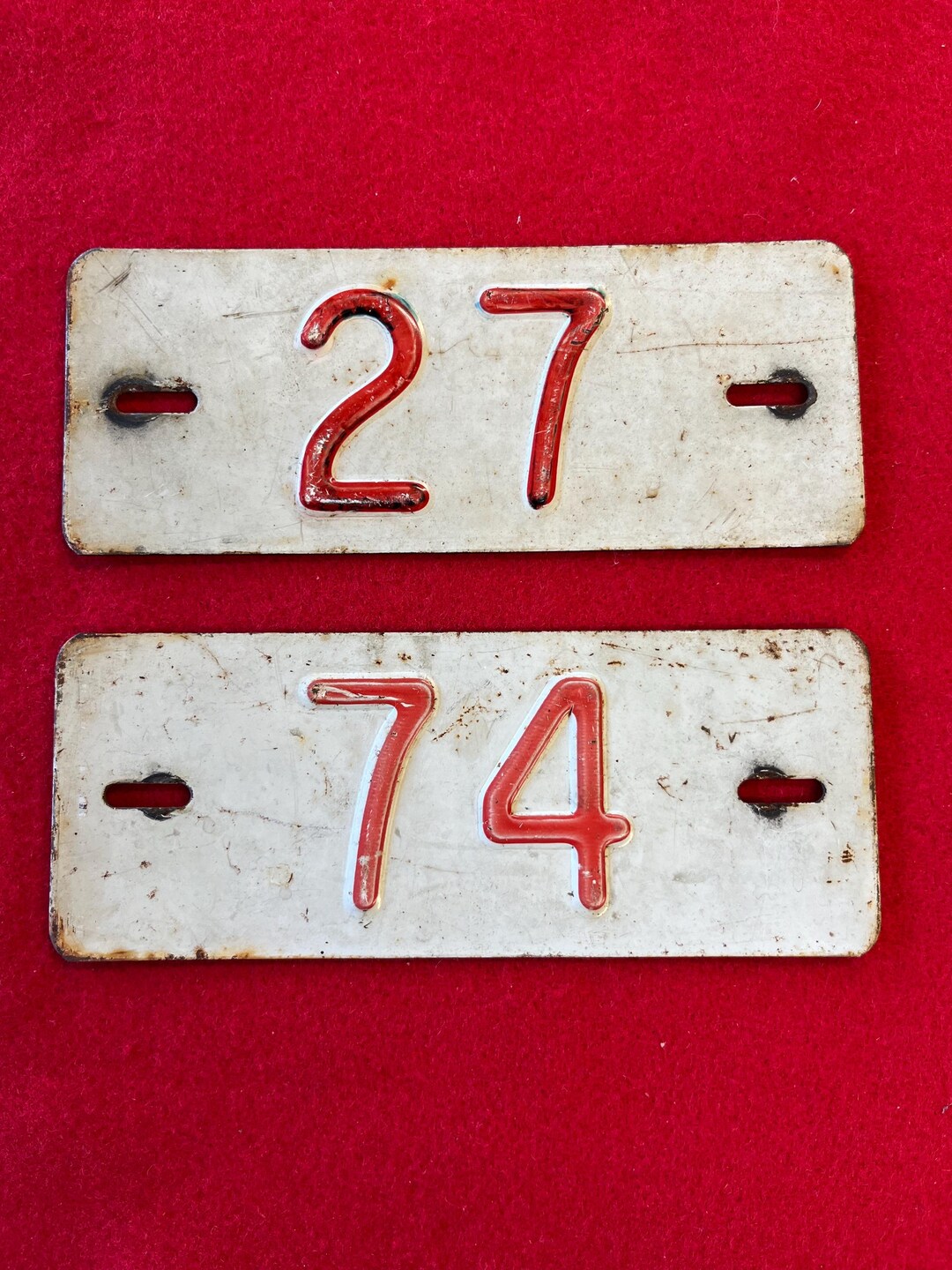 Vintage Numbered Metal Tags You Choose - Etsy