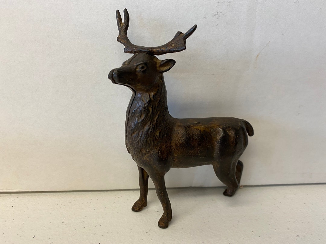 Vintage Cast Metal Stag Statue Deer - Etsy