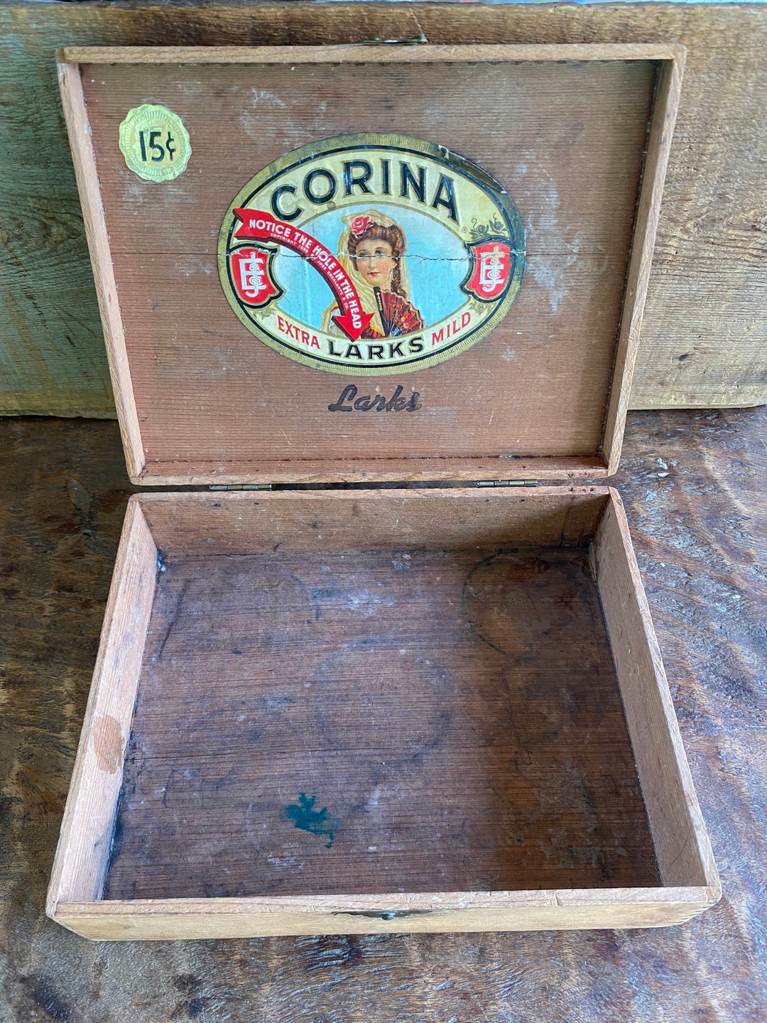 Vintage Corina Larks Wood Box With Folk Art Planes - Etsy