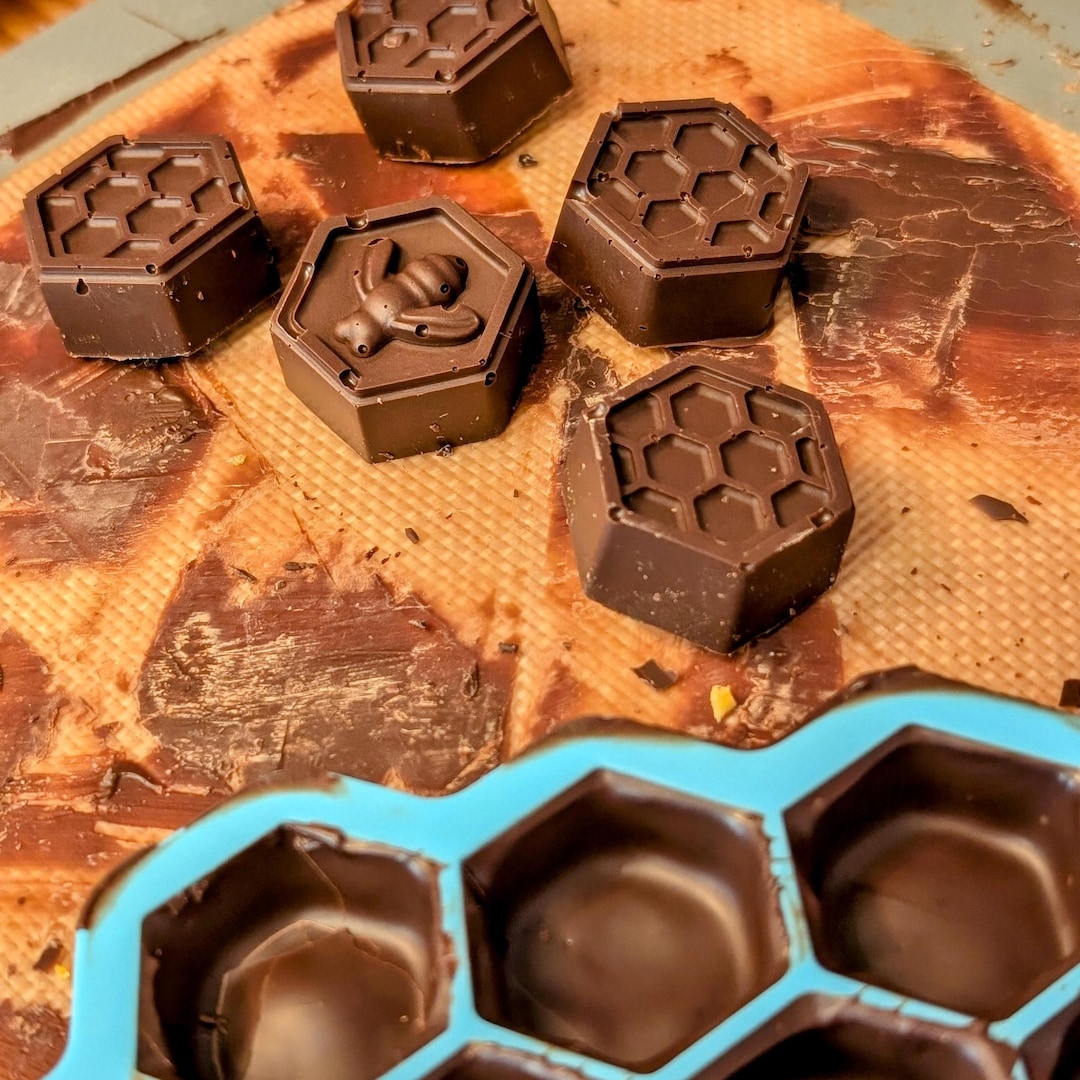 Spicy Honey Brittle Bee Stings | Fair Trade Dark Chocolate Candy ...