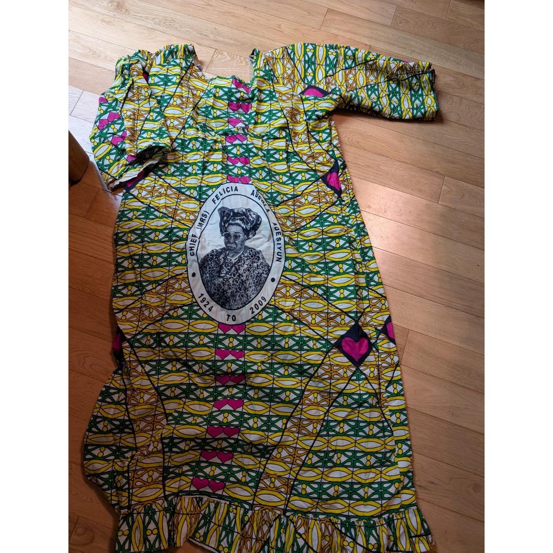 Ghanian Dashiki Ankara African Dutch Wax Batik Dress Robe Chief Alicia ...