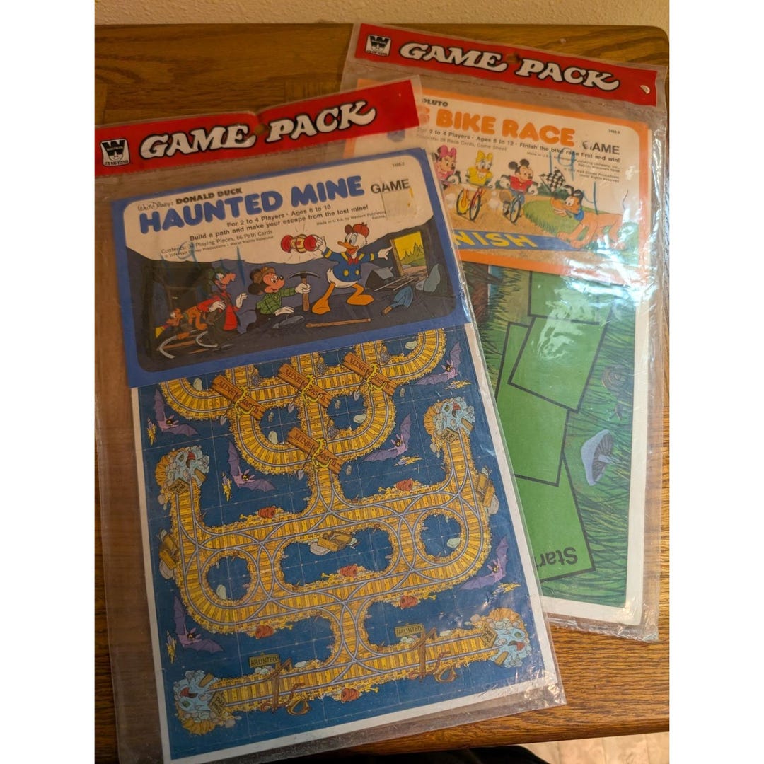 WALT DISNEY'S Donald Duck Haunted Mine Pluto Big Bike Race Game Sealed ...