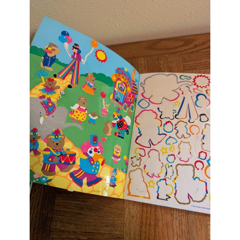 Vintage 90s Sandylion Stickers Book 1995 Vinyl Reusable Sticker Album ...