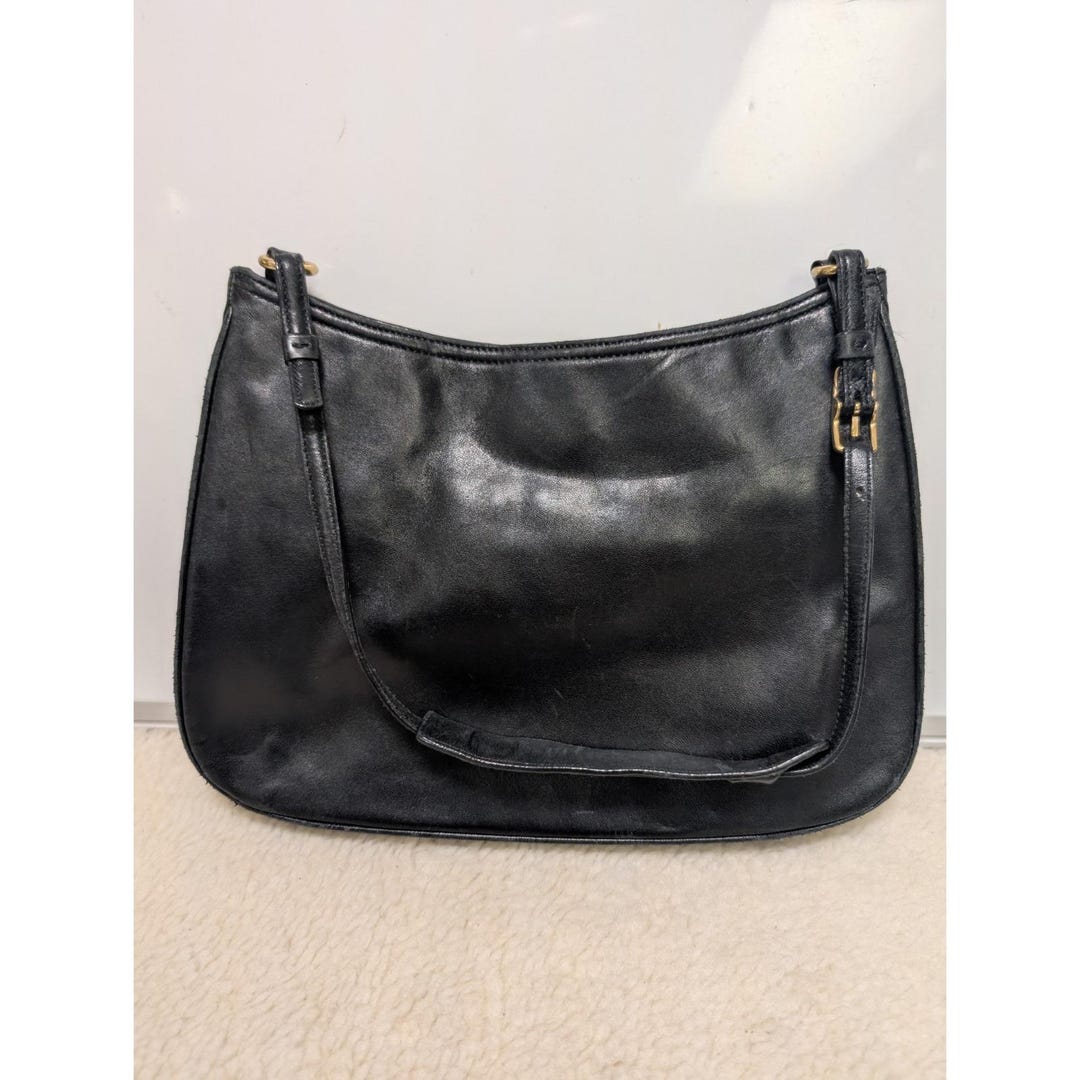 Vintage COACH 8165 Ashton Black Nappa Lamb Leather Slim Shoulder Purse ...