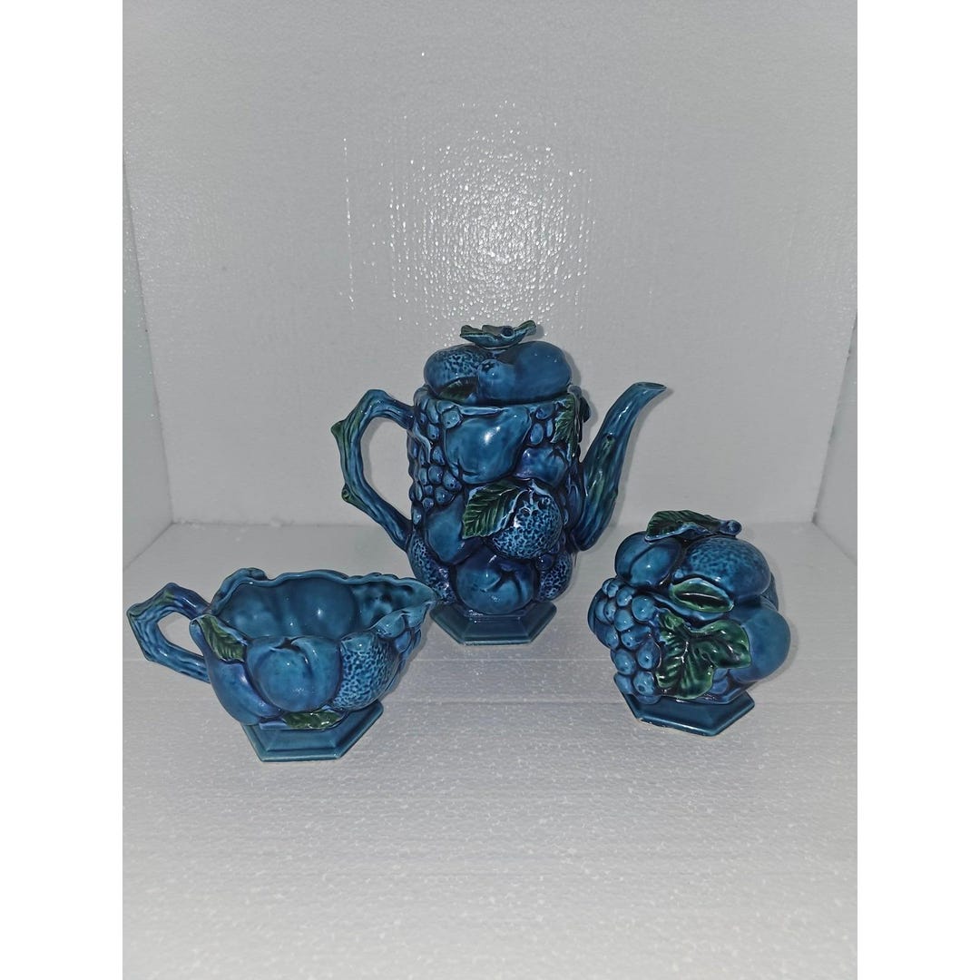 Inarco Mood Indigo Blue Figural Fruit - Etsy