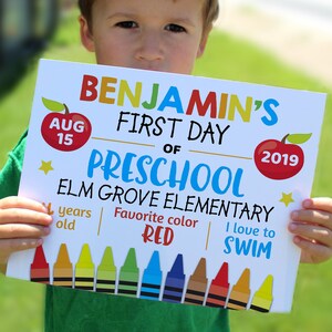 Printed Back to School Sign, First Day of School Sign, Photo Prop ...