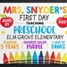 Editable First Day of School Sign, Personalized Teacher Sign, Printable ...