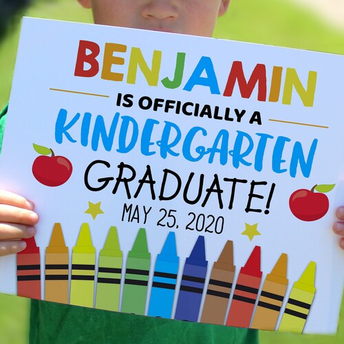 Editable Kindergarten Graduation Sign Personalized School - Etsy
