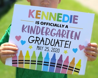 Editable Kindergarten Graduation Sign Personalized School - Etsy