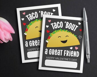 Taco Valentine Card | Etsy