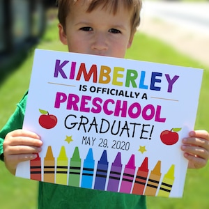 Editable Preschool Graduation Sign Personalized School Sign - Etsy