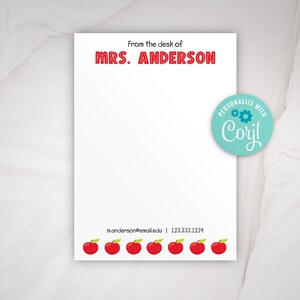 Editable Teacher Notepad Template, Teacher Stationery, Gift for Teacher ...