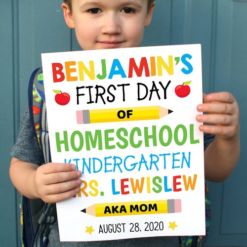 First Day of Homeschool Sign Printable Sign Personalized - Etsy