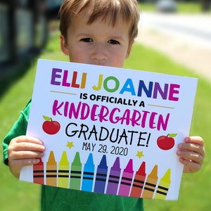 Editable Kindergarten Graduation Sign, Personalized School Sign ...