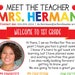 Editable Meet the Teacher Template, Welcome Back to School Sheet ...