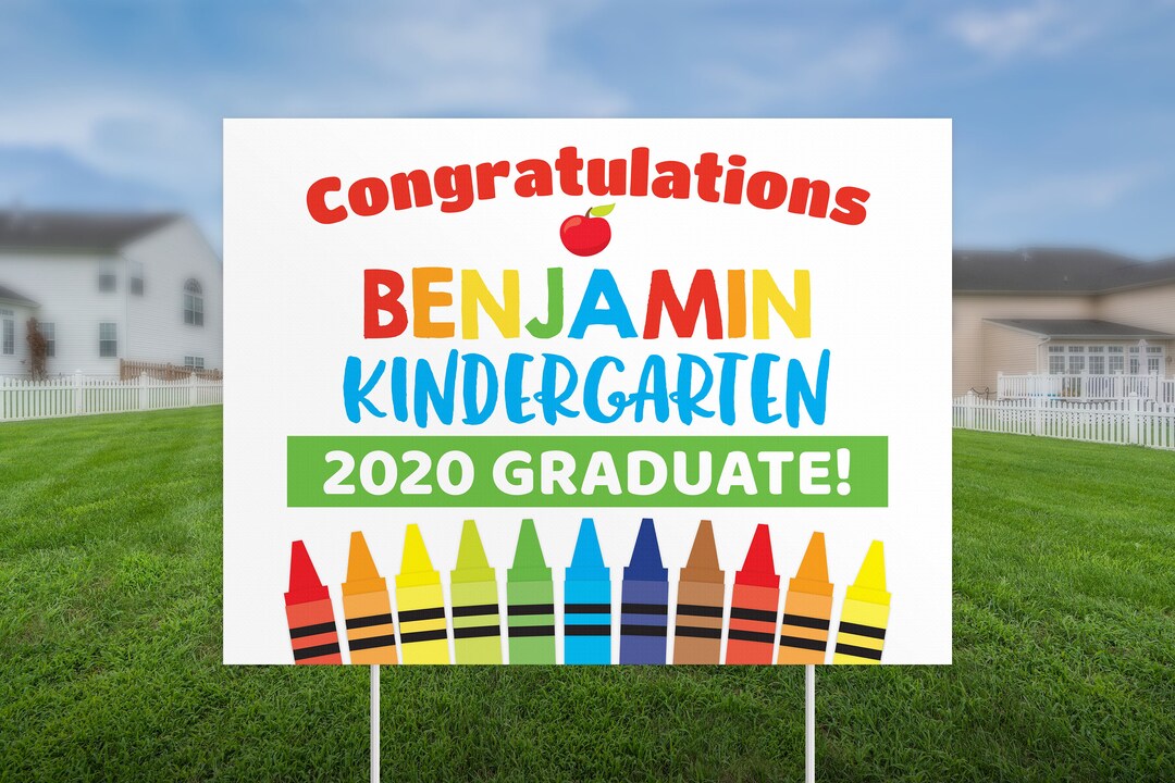 Editable Kindergarten Graduation Yard Sign, Quarantine Grad Sign ...