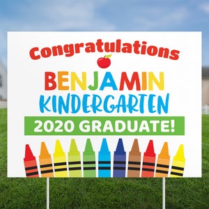 Editable Kindergarten Graduation Yard Sign, Quarantine Grad Sign ...