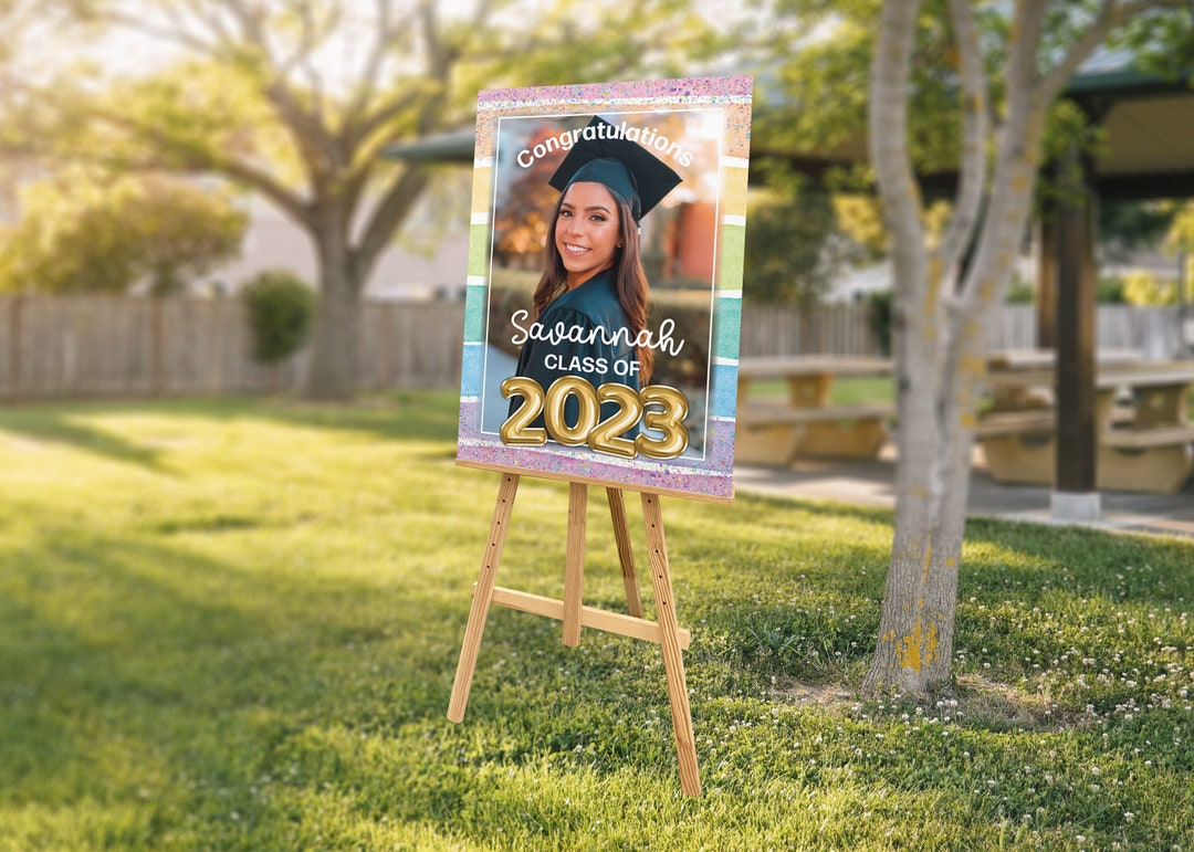 Class of 2024 Rainbow, Graduation Photo Welcome Sign, Senior Grad Party ...