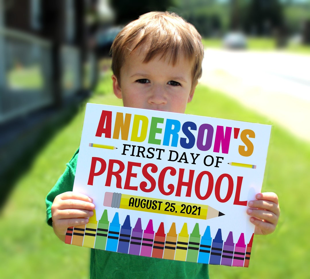 Editable First Day of School Sign, Printable Preschool Sign ...