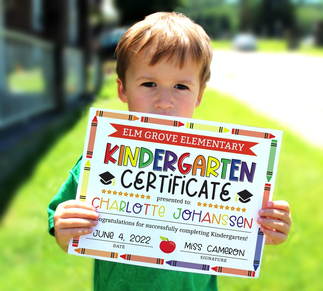 Editable Kindergarten Diploma, Graduation Certificate, Personalized ...