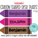 Editable Crayon Desk Plate Template, Welcome Back to School Name Plates ...