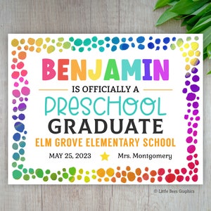 Last Day of School Sign Template, Editable Preschool Graduation ...