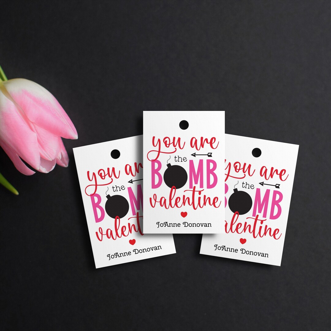 Hot Chocolate Bomb Tag, Valentine's Day Tag, You're the Bomb, Bath Bomb ...
