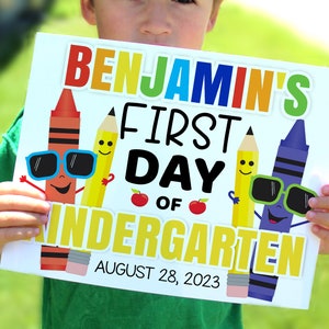 Editable First Day of School Sign, Printable Preschool Sign ...