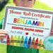 Editable School Honor Roll Certificate Academic Excellence Award (canva ...