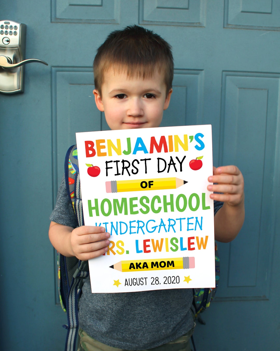First Day of Homeschool Sign, Printable Sign, Personalized School Sign ...