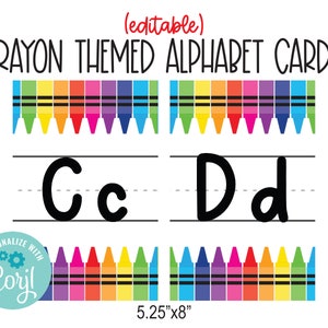 Editable Alphabet Poster Template, Crayon Classroom Decor, ABC Banner ...