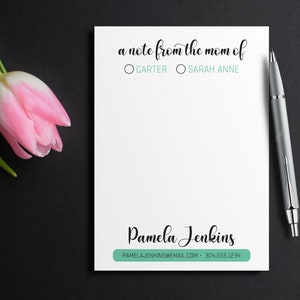 A Note From Mom Notepad, Gift for Mom, From the Mom Of, Mother ...