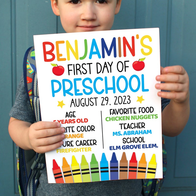 Preschool Sign - Etsy