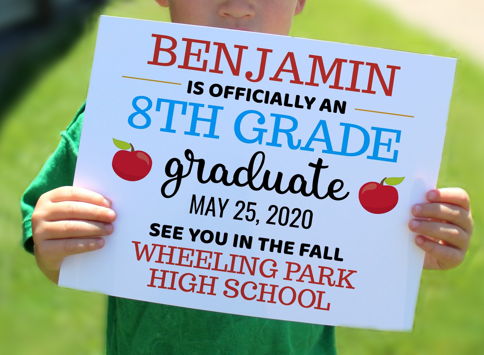 Editable 8th Grade Graduation Sign, Personalized School Sign, Printable ...