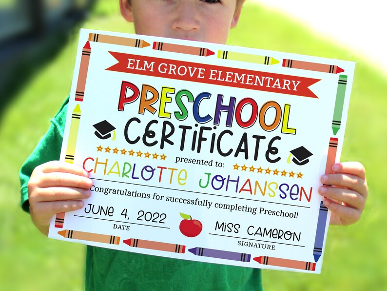 Editable Kindergarten Diploma Graduation Certificate - Etsy