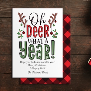 Oh Deer What a Year, 2020 Christmas Card Funny, Editable Holiday Card ...