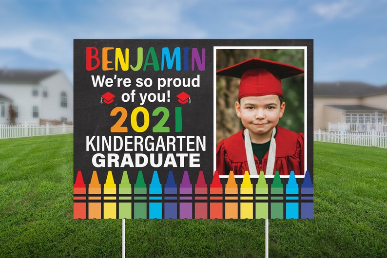 Printable Kindergarten Graduation Sign, Photo Yard Sign, Class of 2024 ...