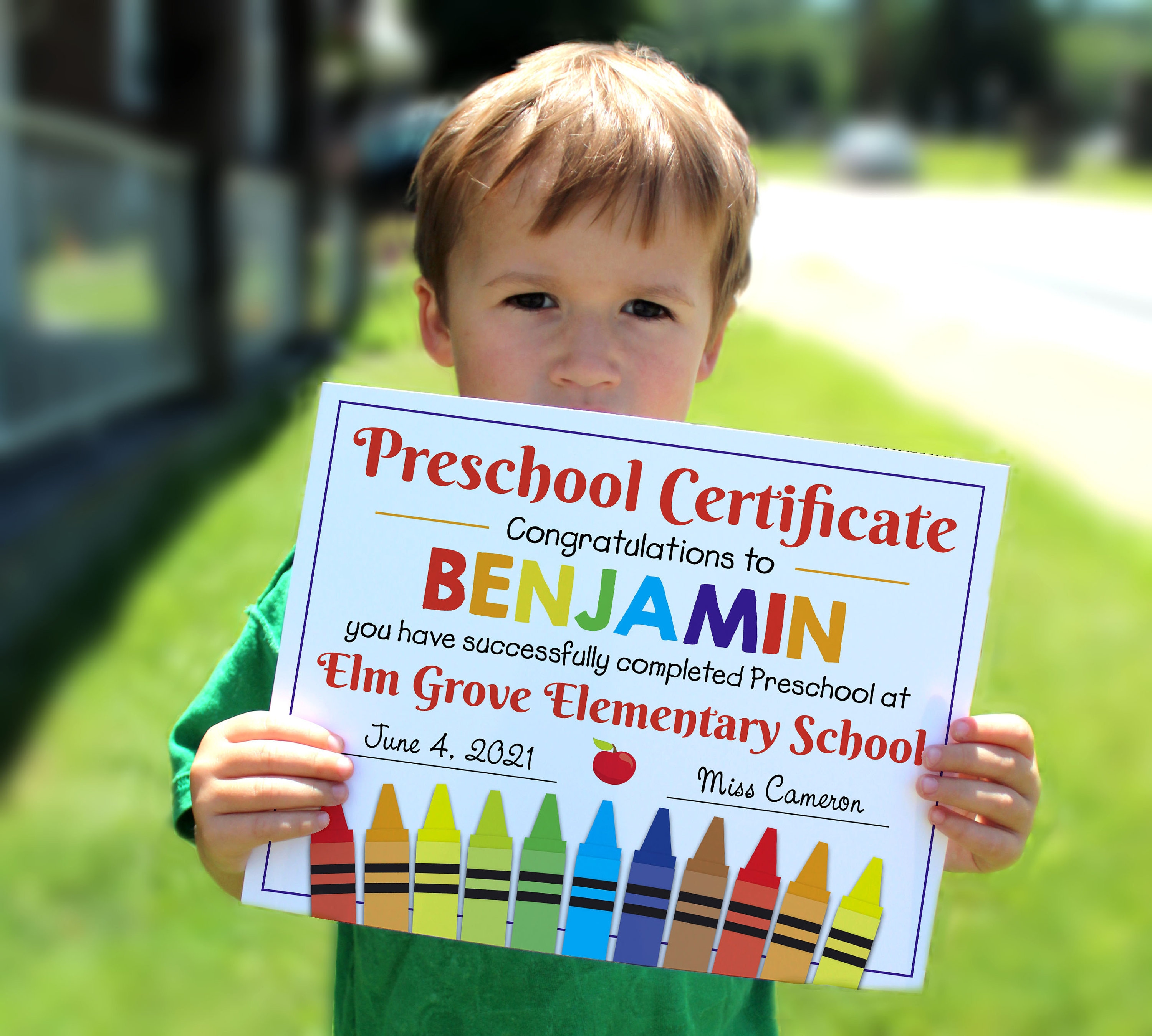 Certificado de preescolar editable, diploma de graduación, signo ...