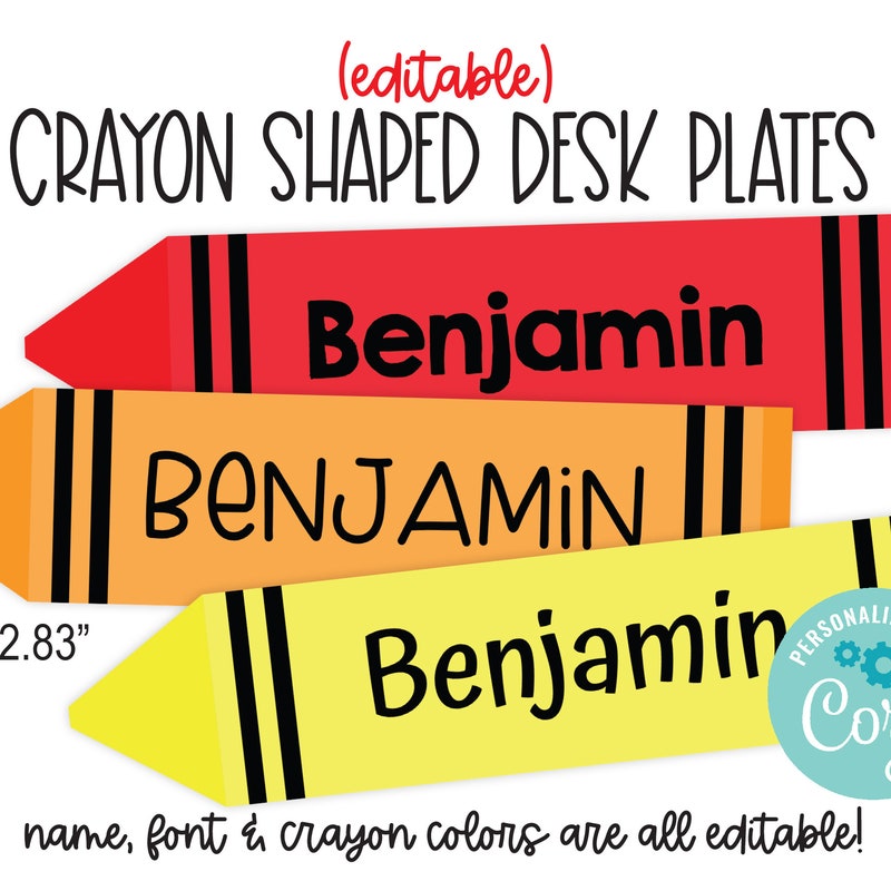 Crayon Name Tags - Etsy