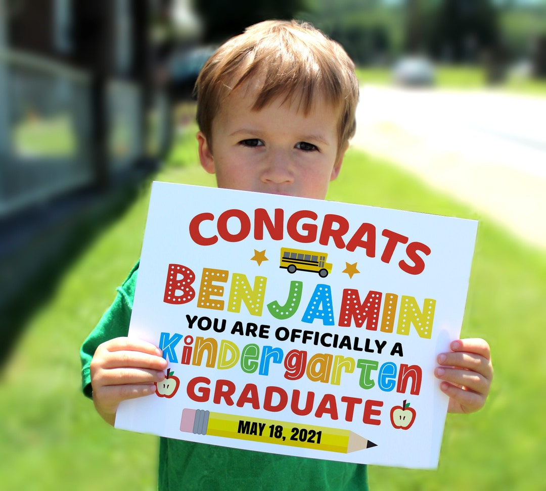 Kindergarten Grad Sign Template, Last Day of School Sign, Editable ...