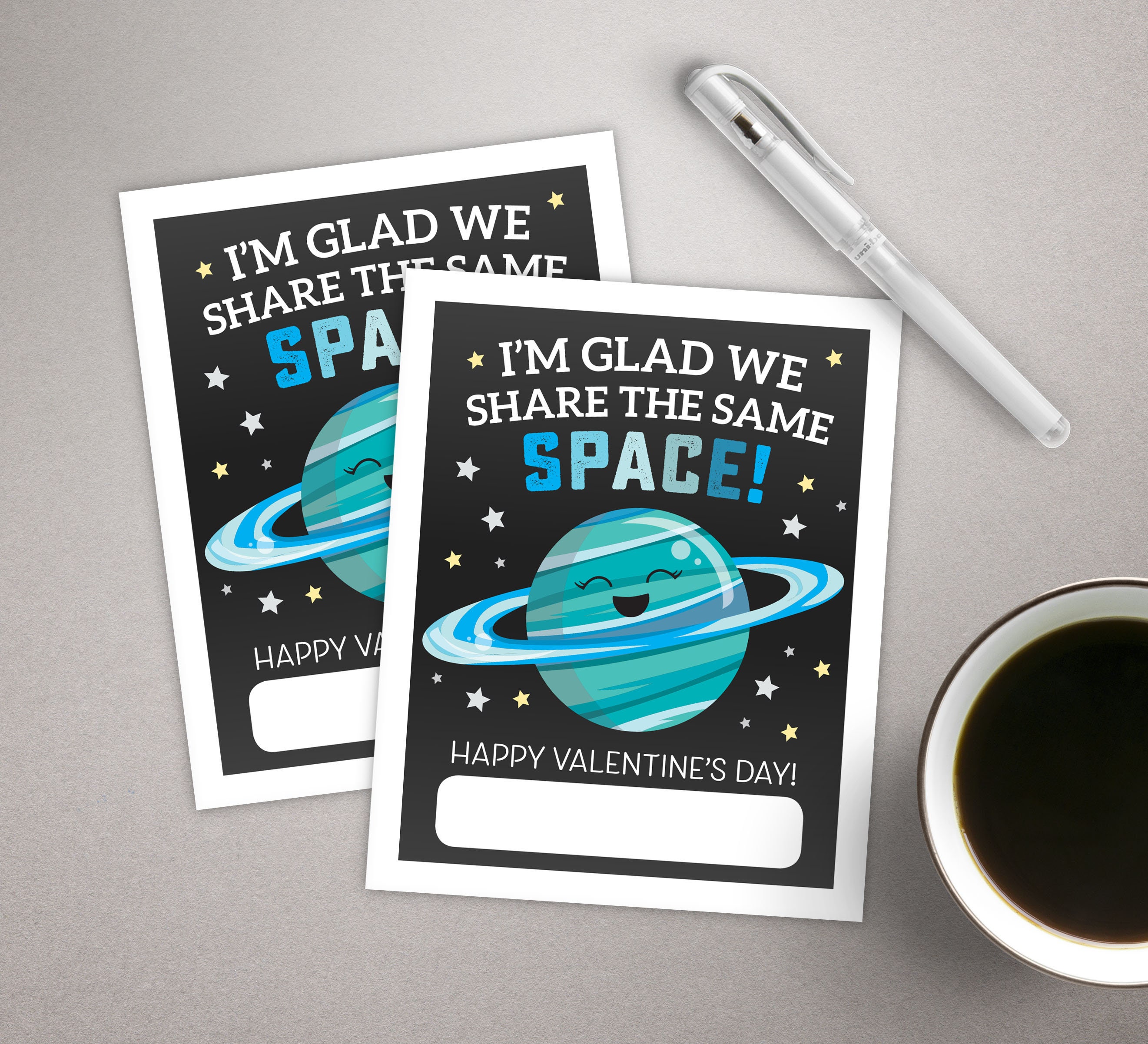 Solar System Valentine Card, Space Themed School Valentine, Printable ...
