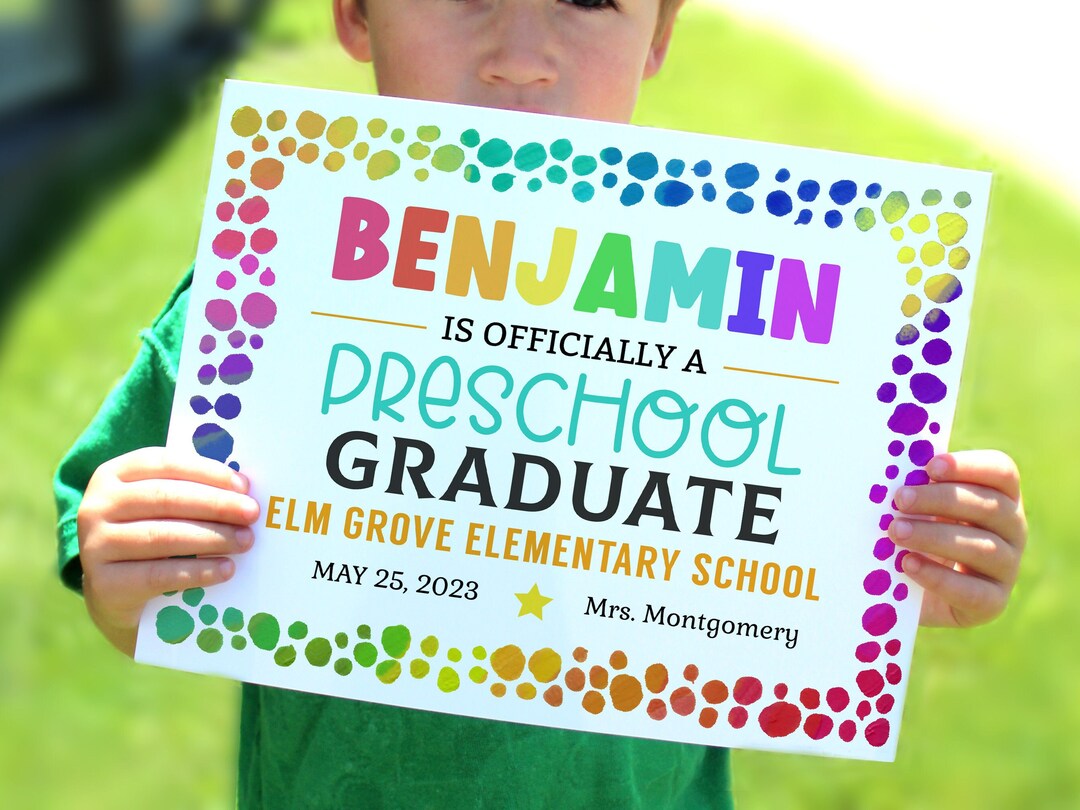 Last Day of School Sign Template, Editable Preschool Graduation ...