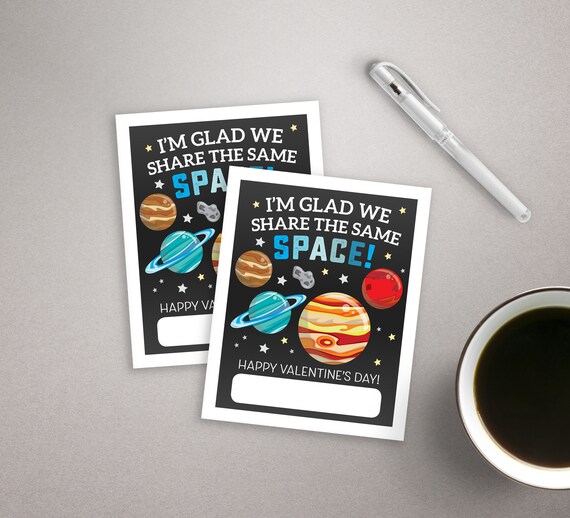 Solar System Valentine Card Space Themed School Valentine | Etsy