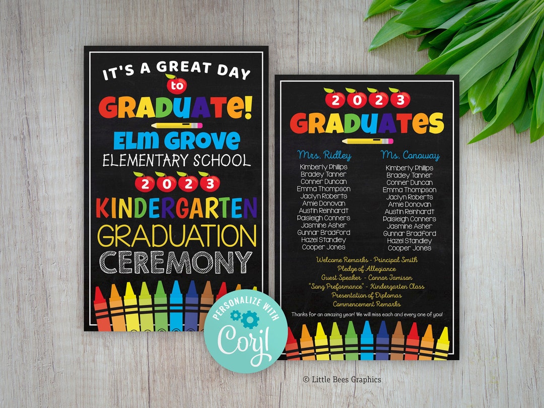 Kindergarten Graduation Ceremony Program Template, Editable Prek ...