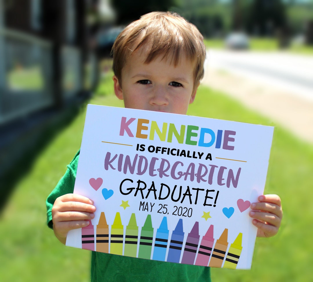 Editable Kindergarten Graduation Sign, Personalized School Sign ...