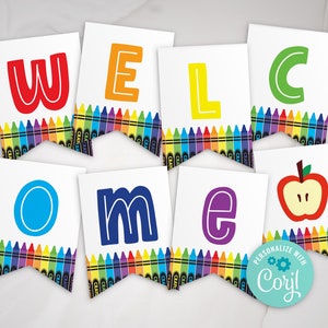 Editable Welcome Banner, School Bunting Letters, Personalized Classroom ...