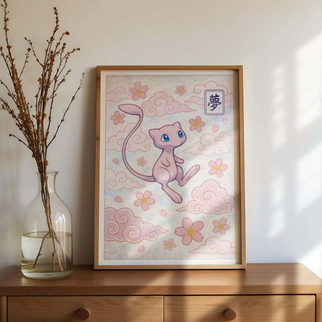 Mew Japanese Art Poster, Anime Game Room Decor (digital Download) - Etsy