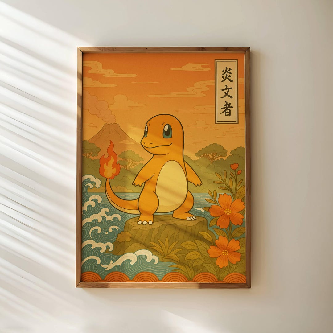 Charmander Poster, Pokemon Wall Art, Digital Download, Traditional ...
